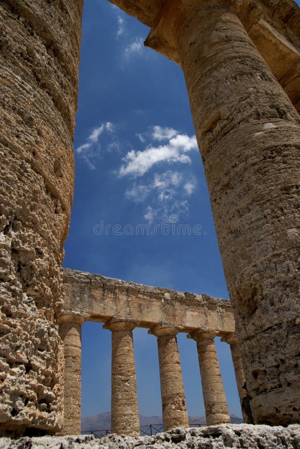 Segesta Greek Temple, Sicily Stock Photo - Image of cloud, sicilian ...