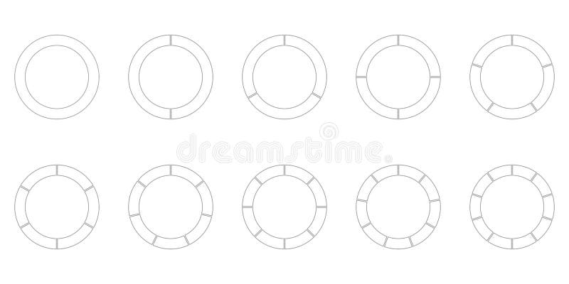 Segment Circle Graph Icon Set 1-10 Stock Vector - Illustration of ...