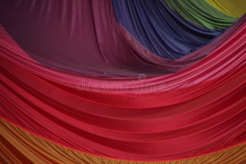 Segment of Folded Parachute Fabric in Beautiful Colors Stock Image ...