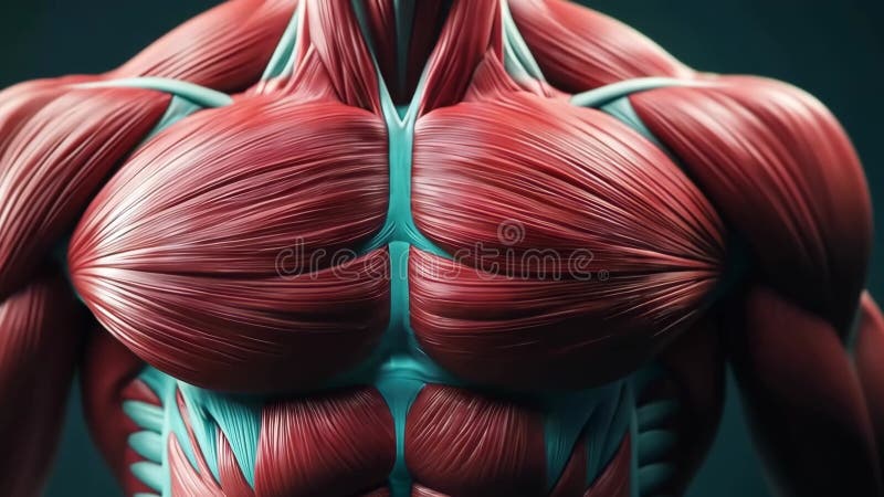 Detailed Illustration of Human Pectoral Muscles Showcasing Anatomical ...
