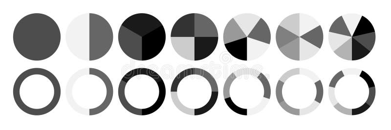 Segment Infographic. Pie Chart Icons. 2,3,6,10,20 Circle Section Graph ...