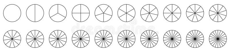 Segment slice icons set stock vector. Illustration of divide - 261610823