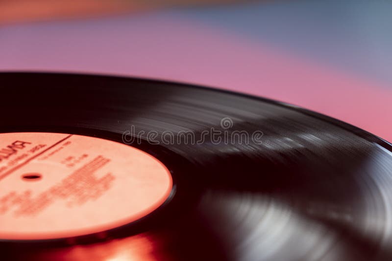 Segment of Vinyl Record on Colorful Background, Retro Look Stock Photo ...