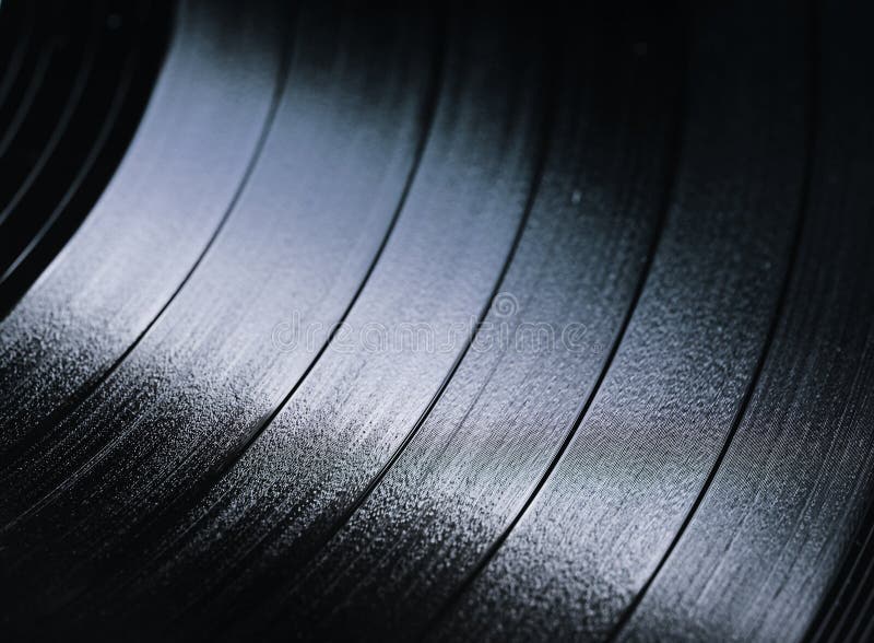 Segment of Vinyl Record with Label Showing the Texture of the Gr Stock ...