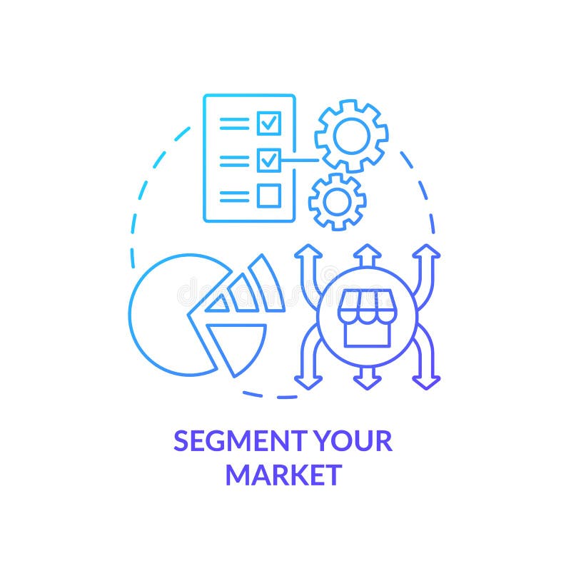Segment Your Market Blue Gradient Concept Icon Stock Vector ...