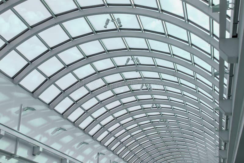 A Segmental Arch Roof with Square Glass Elements Stock Image - Image of ...
