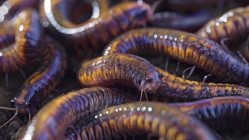 Segmented Centipedes Entangled Together, Highlighting Their Intricate ...