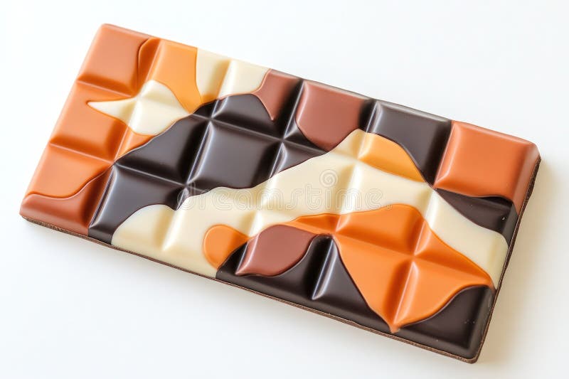 Segmented Chocolate Bar Featuring Marbled Design of Milk Chocolate ...