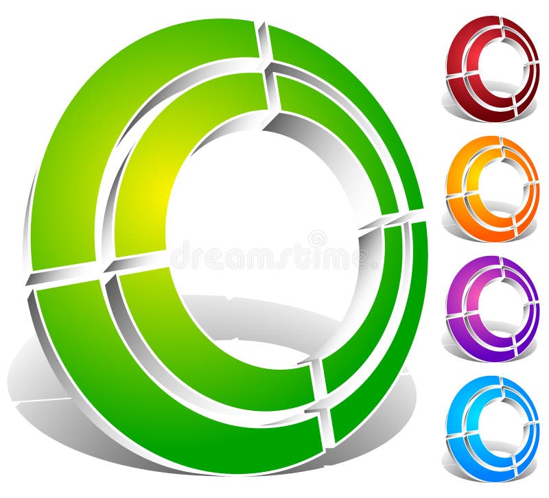 Segmented Circle Abstract Icon. Circular Geometric Logo, Icon in Stock ...