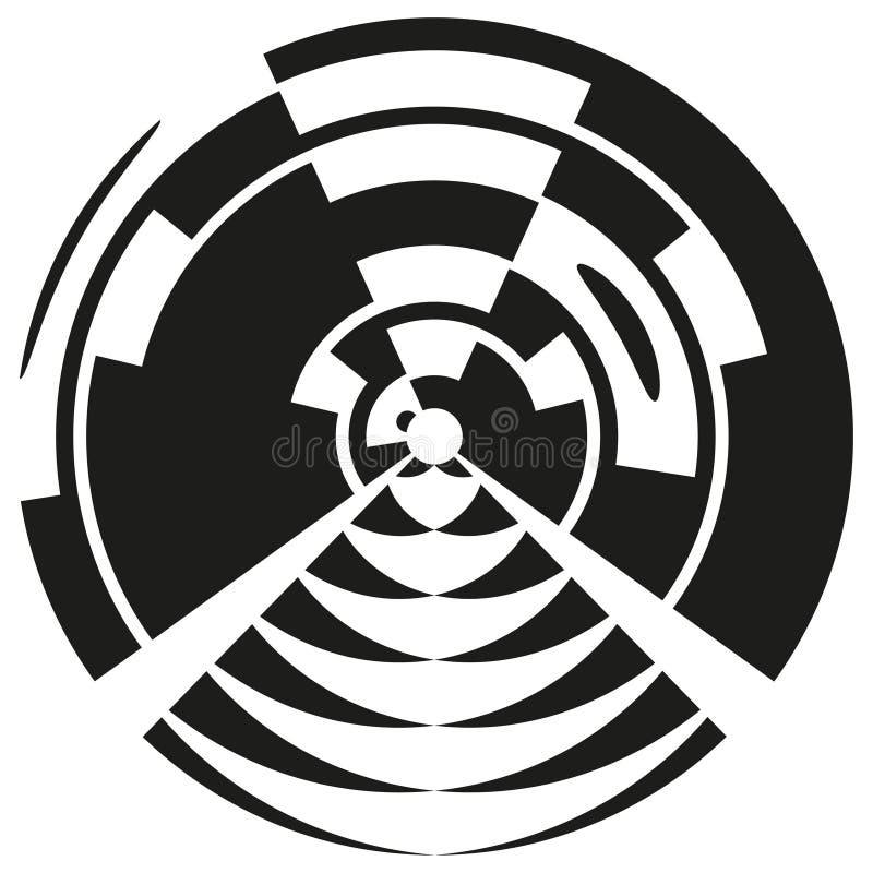 Segmented Circle Icon. Bold Abstract Shape. Black Radial Figure. Vector ...