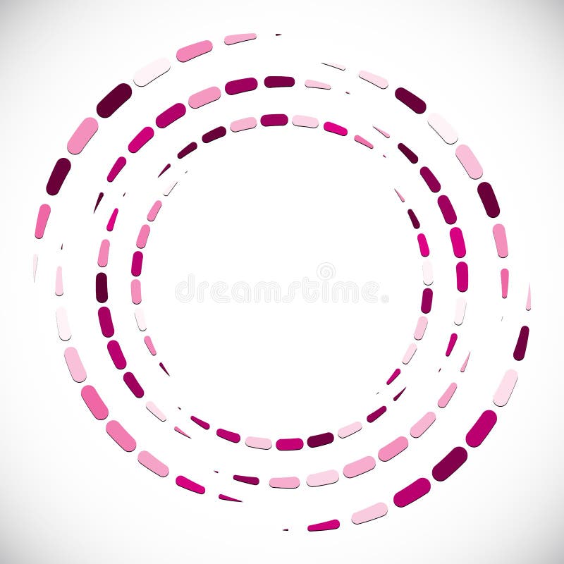 Segmented Circle with Rotation.Circular and Radial Dashed Lines Volute ...