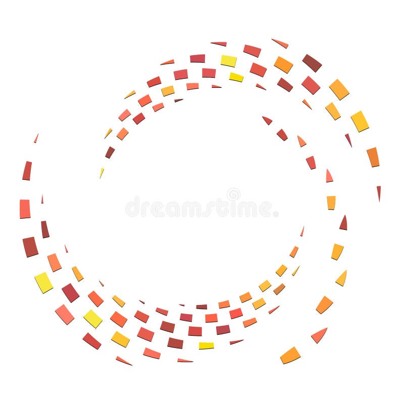 Segmented Circle with Rotation.Circular and Radial Dashed Lines Volute ...