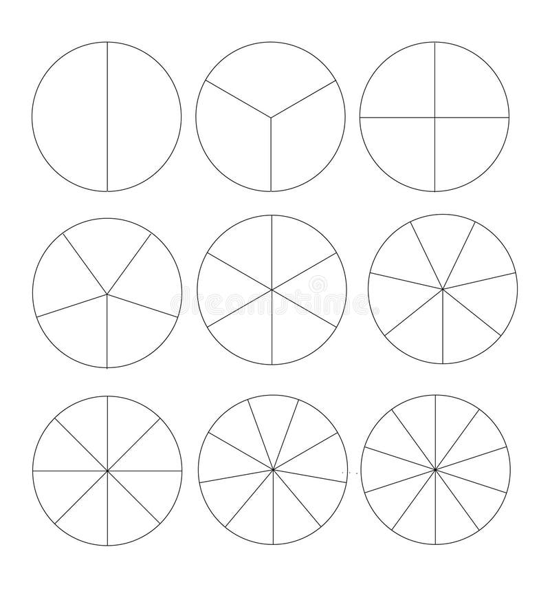 Segmented Circles Isolated on a White Background. a Different Number of ...