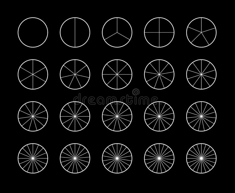 Segmented Circles Set Isolated on a White Background.Various Number of ...