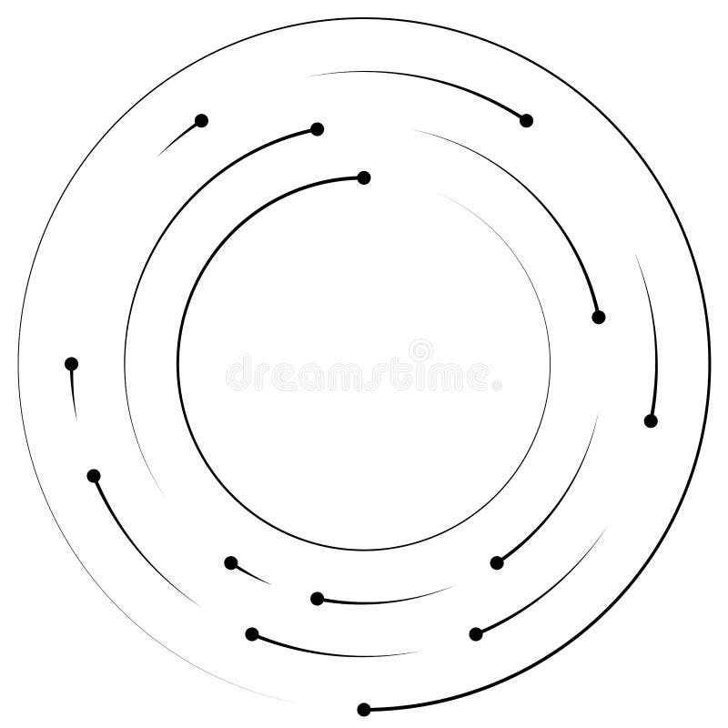 Segmented Circular, Concentric Circle Element with Nodes Stock Vector ...