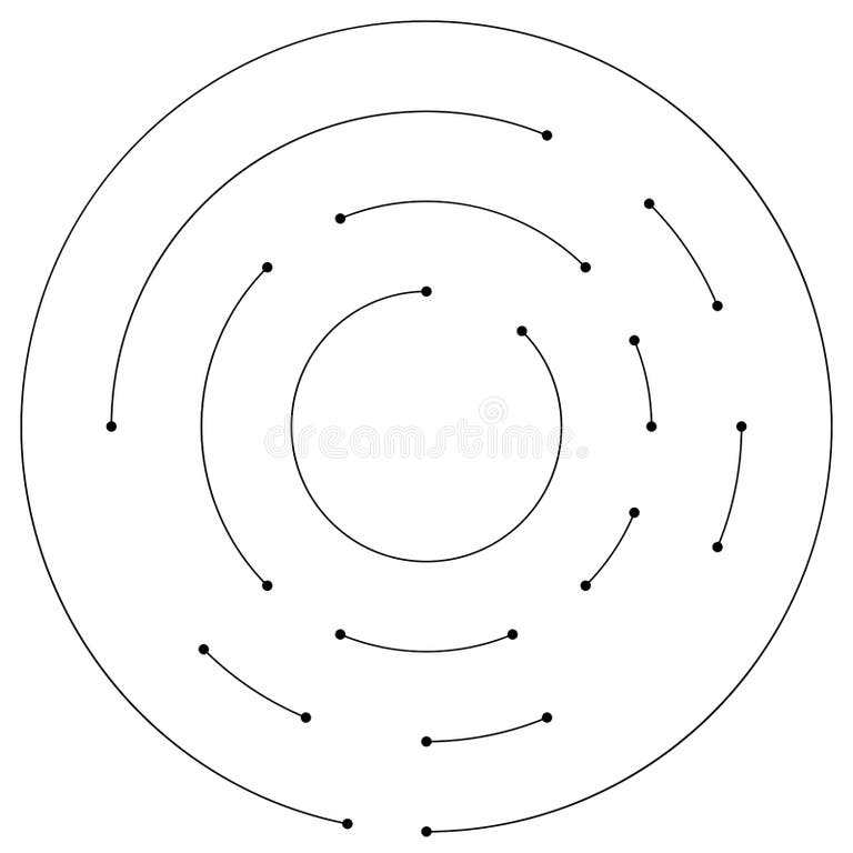 Segmented Circular, Concentric Circle Element with Nodes Stock Vector ...