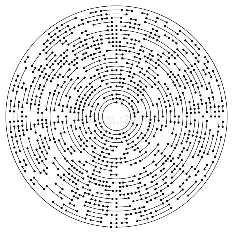 Segmented Circular, Concentric Circle Element with Nodes Stock Vector ...