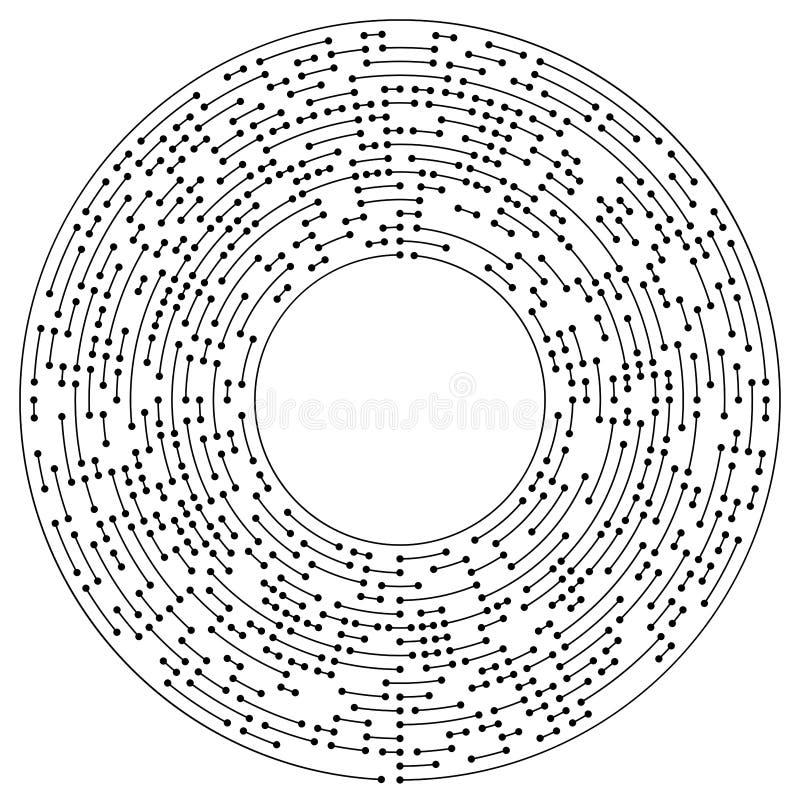 Segmented Circular, Concentric Circle Element with Nodes Stock Vector ...