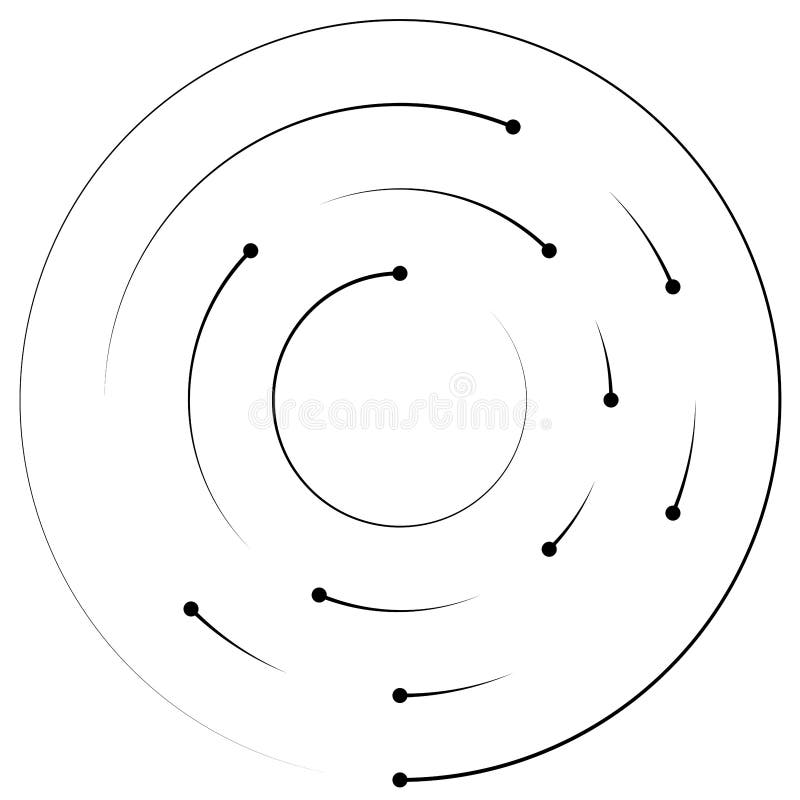 Segmented Circular, Concentric Circle Element with Nodes Stock Vector - Illustration of radial ...