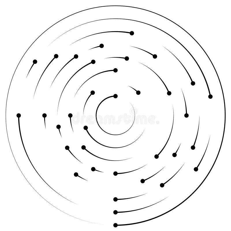 Segmented Circular, Concentric Circle Element with Nodes Stock Vector - Illustration of rotating ...