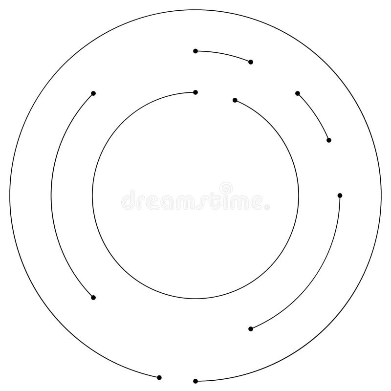 Segmented Circular, Concentric Circle Element with Nodes Stock Vector - Illustration of orbit ...
