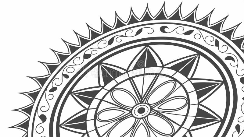 Segmented Circular Mandala Pattern with Intricate Internal Design ...