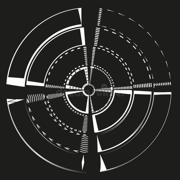 Segmented Circumferential Interface. Luminous Sweeping Arcs. Abstract ...