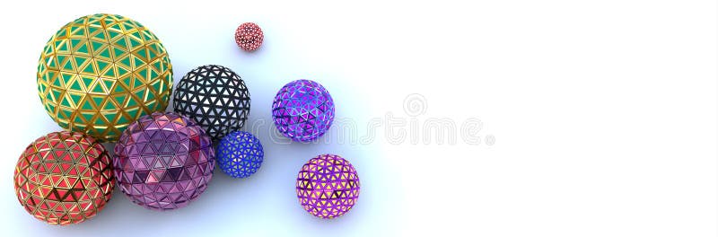 Segmented Colorful Spheres on White, Top View Stock Illustration ...