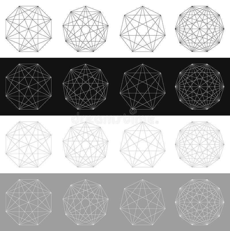 Segmented Element with Grid. Geometrical Shape with Network of L Stock ...