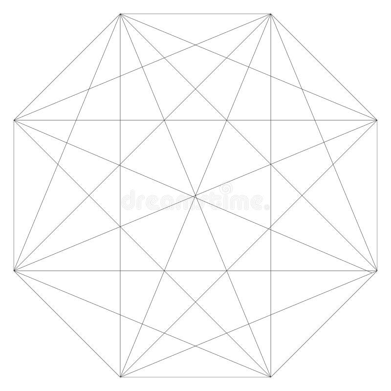 Segmented Element with Grid. Geometrical Shape with Network of L Stock ...