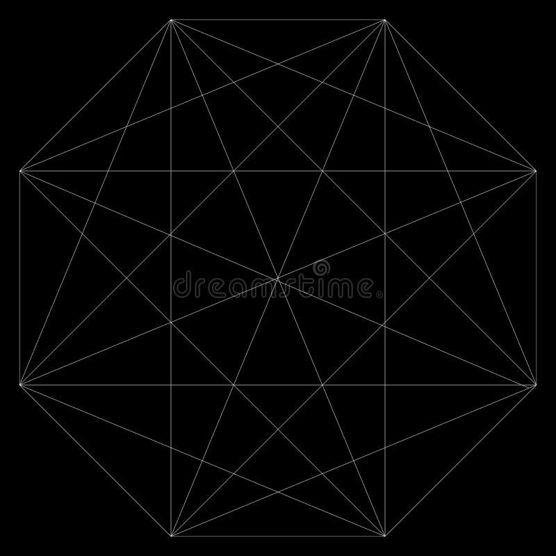 Segmented Element with Grid. Geometrical Shape with Network of L Stock ...