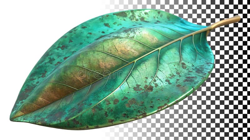 Segmented Green Leaf Texture, Geometric Botanical Element Png ...