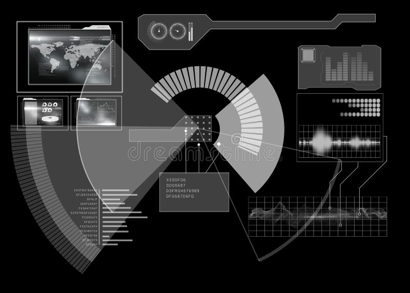 Segmented Radial Gauge Chart is Overlaying Dark Digital Interface ...