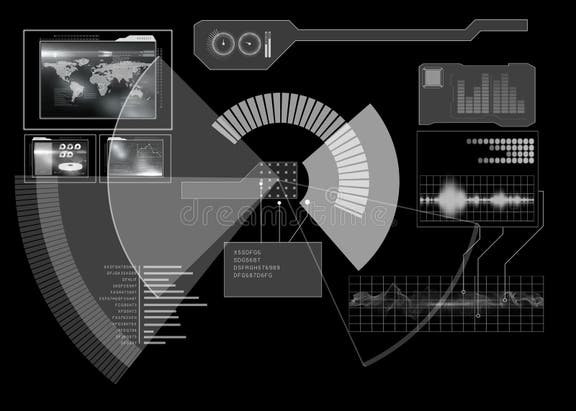 Segmented Radial Gauge Chart is Overlaying Dark Digital Interface ...