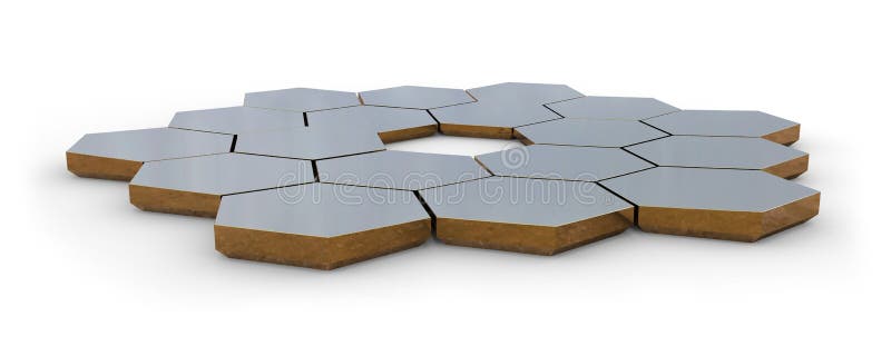 Segmented telescope mirror stock illustration. Illustration of segment ...