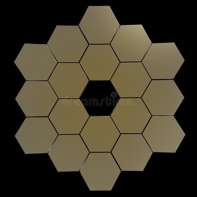 Segmented telescope mirror stock illustration. Illustration of segment ...