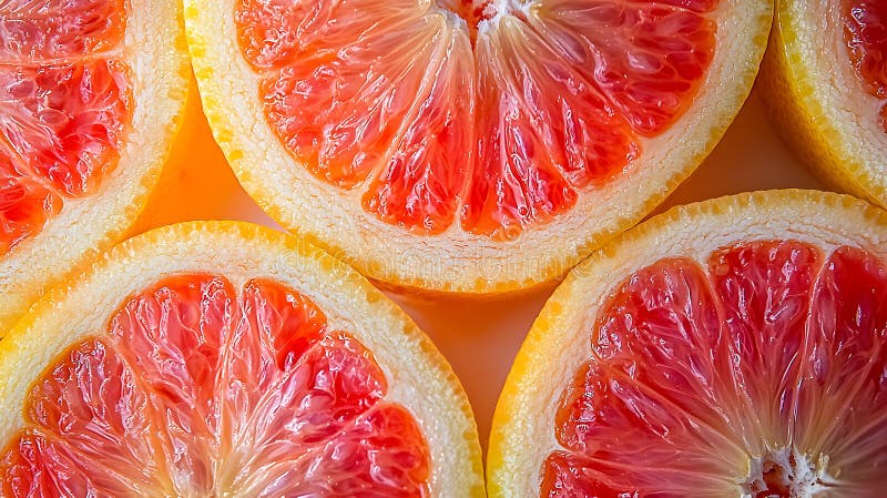 The Segmented Texture of a Grapefruit Stock Illustration - Illustration ...