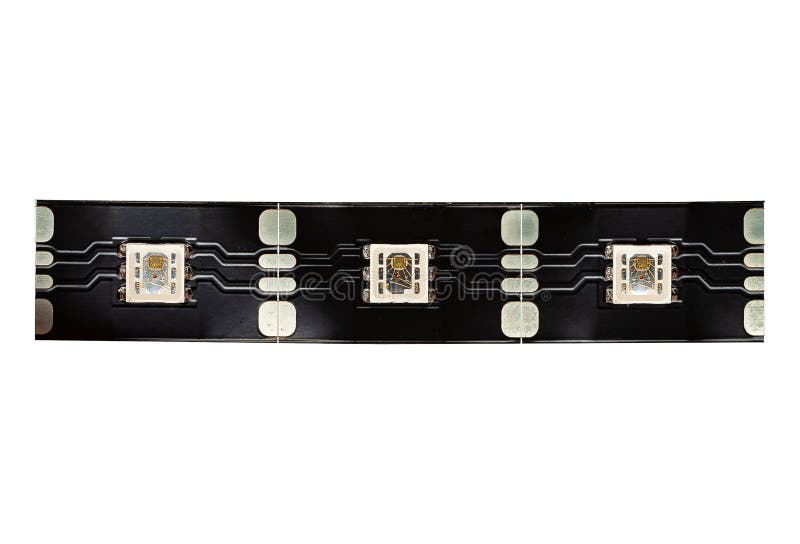 Segmento De Close-up De Faixa De LED Isolado Em Fundo Branco Imagem de ...