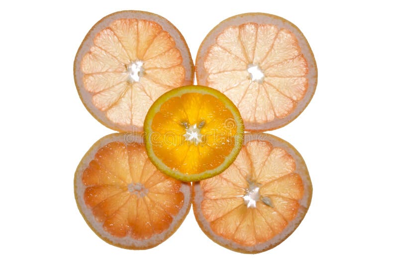 Segments of Orange are Isolated on White Stock Image - Image of citrus ...