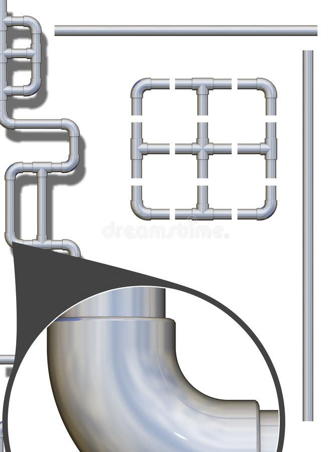 Segments of pipes stock illustration. Illustration of angle - 13306187