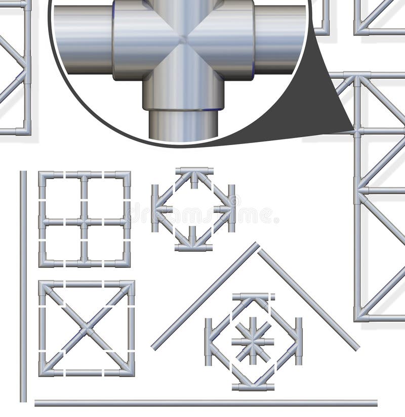 Segments of pipes stock illustration. Illustration of angle - 13306625