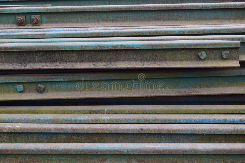 Segments of Railway Tracks Arranged in Beautiful Pattern Kept beside ...