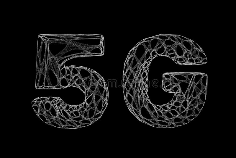 Segnale Di Rete 5g. Simbolo Internet Wireless. Schema Wireframe ...