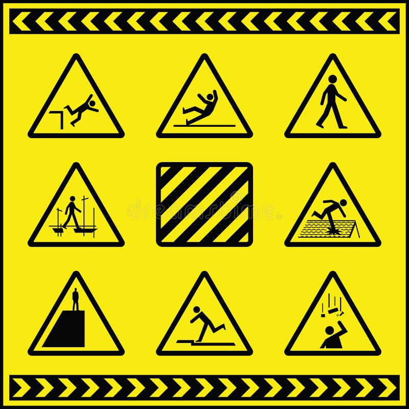 Segnali Di Pericolo 4 Di Rischio Illustrazione Vettoriale ...