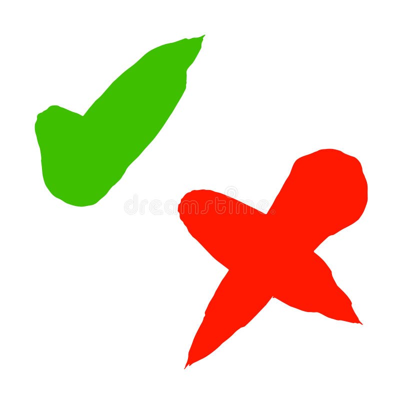 Segnali Di Segno Di Spunta Corretti E Errati Illustrazione Vettoriale ...