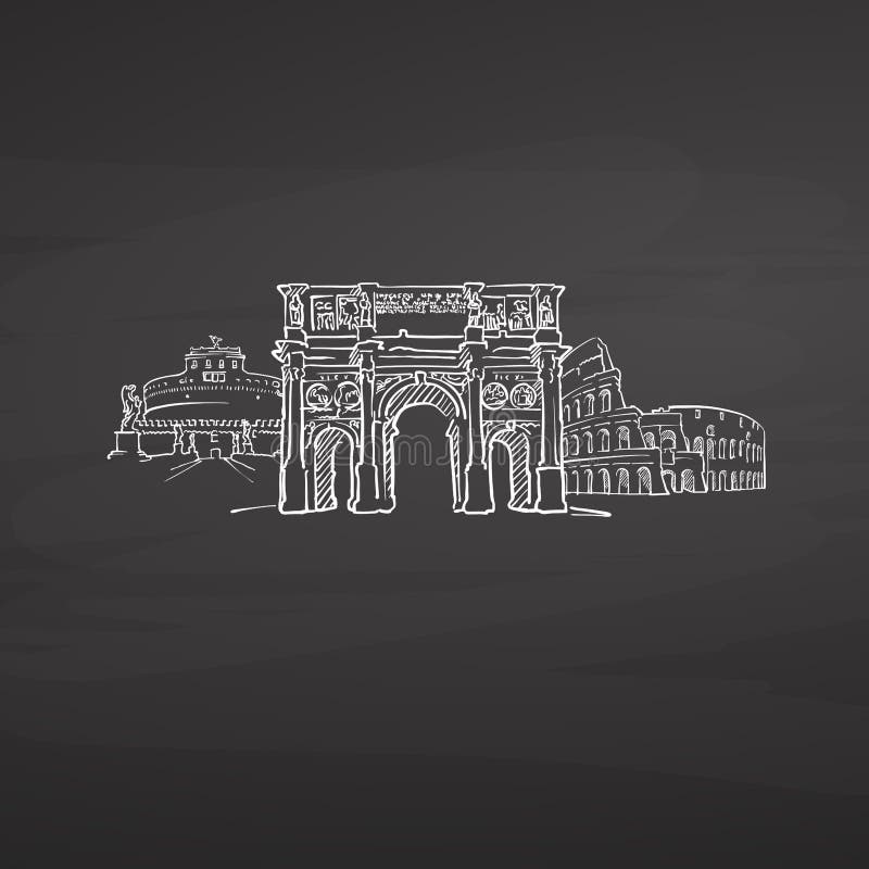 Segni Di Roma Italia Sulla Lavagna Illustrazione Vettoriale ...