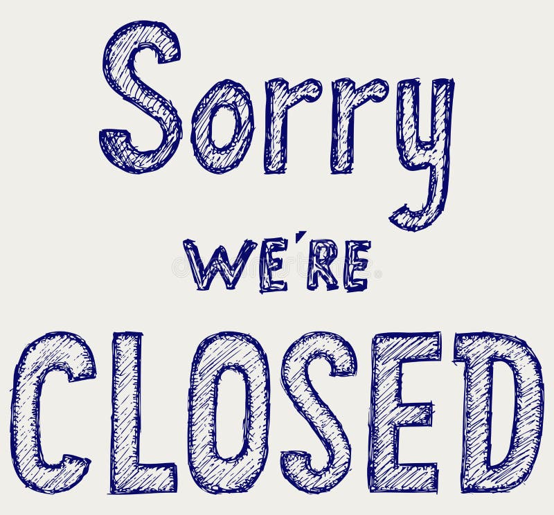 Segno Chiuso Isolato Su Fondo Bianco Illustrazione Di Vettore ...