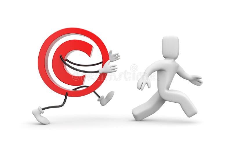 Segno Di Simbolo Della Persona 3d E Del Copyright Illustrazione di ...