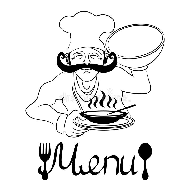 Segno del cuoco su bianco. illustrazione vettoriale. Illustrazione di ...