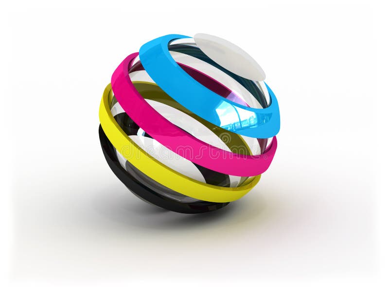 Segno della sfera di CMYK illustrazione di stock. Illustrazione di nero ...